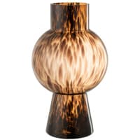 Vase design en verre laqué jaune brun 16x16x17cm | Maisons du Monde