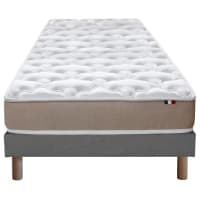 Ensemble matelas mousse latex 3 zones sommier gris chiné 140x190 ...