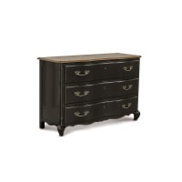 Commode style shabby chic, plateau en chêne, 2 tiroirs noir Alienor ...