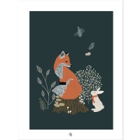 Affiche famille renard 30 x 40 cm Forest happiness | Maisons du Monde