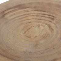Tabouret rond en paulownia bois noir Bikkel | Maisons du Monde