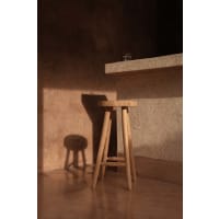 Tabouret de bar classique bois et tissu blanc 45x55x116cm | Maisons du ...