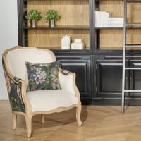 Bibliothèque style shabby chic en pin, 4 portes noir Francois | Maisons ...