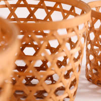 Cesta redonda de hojas de plátano, marrón 16x15 cm MARCY | Maisons du Monde