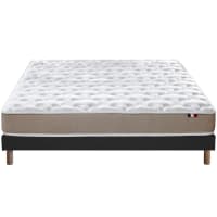 Ensemble matelas latex 3 zones mousse sommier noir 90x190 | Maisons du ...