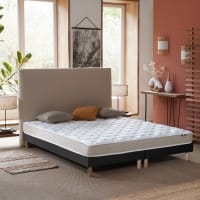 Ensemble matelas latex 3 zones mousse sommier noir 90x190 | Maisons du ...