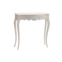 Console 1 tiroir en acajou cassé l120 cm murano blanc en bois Josephine ...