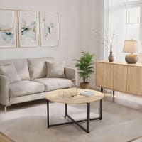 Mesa de café, madera industrial clara, roble sonoma | Maisons du Monde