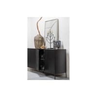 Buffet bas 4 portes 200 cm noir / blanc Sanna | Maisons du Monde