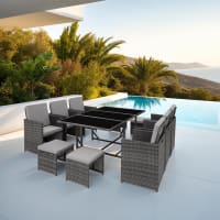 Taburete alto de jardín de metal gris 44x51 cm 107h Alice | Maisons du ...