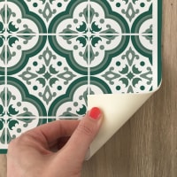 Tapis vinyle vert et gris terrazzo 48x198 cm Terrazzo | Maisons du Monde