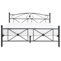 Lit double en métal noir 160x200 Lyra | Maisons du Monde