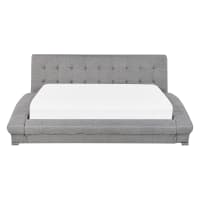 Letto basso 140x200 cm in PU nero con illuminazione LED integrata ...