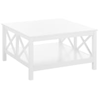 Table basse blanche avec tiroirs et rangement 100 x 50 x 31 cm ...