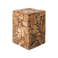 Table d'appoint carr‚e moza‹c en teck l30 Suzy | Maisons du Monde