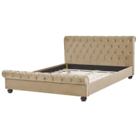 Letto contenitore velluto beige chiaro 160 x 200 cm Amiens | Maisons du ...