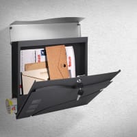Cassetta postale da parete moderna antracite 37x11x37cm | Maisons du Monde