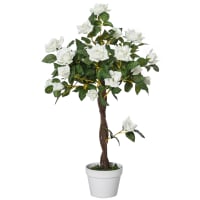 Set 2 alberelli di rose artificiali con vaso incluso e 21 fiori ...