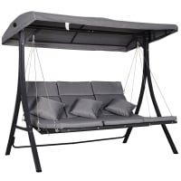 Dondolo a 2 posti da giardino tettuccio regolabile beige Outsunny ...