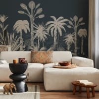 Papel pintado panorámico Selva tropical, Azul 170 x 250cm Elisabeth ...