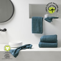 Lot de 2 serviettes de toilette 100% coton gris anthracite 50x90 ...