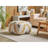 Puf algodón beige 45x45x35 cm | Maisons du Monde