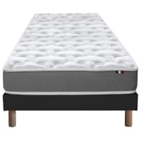 Ensemble matelas mousse 25 kg/m³ h16 sommier gris 90x200 Am2rkitg3ab ...