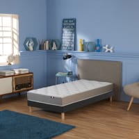 Ensemble matelas mousse 25 kg/m³ h16 sommier beige 140x190 Am2rkitbnab ...