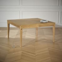 Table carrée en chêne et métal, 8 couverts noire Zazie | Maisons du Monde
