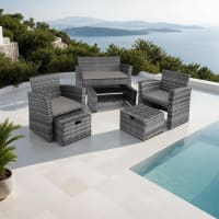 3 piezas conjunto ratán, mesa, caja, natural 128,5x66x63,5cm | Maisons ...
