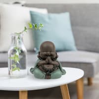 Estatua de decoración bodhi con plato de resina - h18 cm Bouddha ...