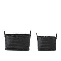 Set di cestini portaoggetti Nero H30xB30xL40cm | Maisons du Monde