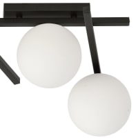 Plafón de techo estilo minimalista negro con 4 esferas de cristal Mobis ...