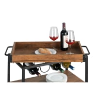 Desserte de cuisine multi-rangement effet bois avec tasseaux Pajan ...