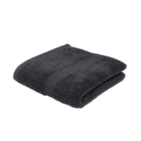Lot de 2 serviettes de toilette 100% coton gris anthracite 50x90 ...