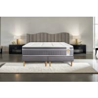 Matelas ressorts h26 hypersoft sommier lattes gris 140x200 ...