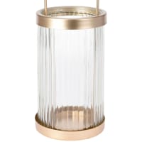 lot de 2 photophores sur pieds en verre et métal doré | Maisons du Monde