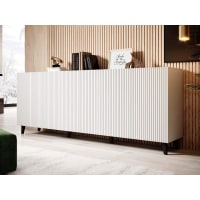 Buffet bas 4 portes 200 cm noir / blanc Sanna | Maisons du Monde