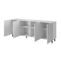 Buffet bas 4 portes 200 cm noir / blanc Sanna | Maisons du Monde