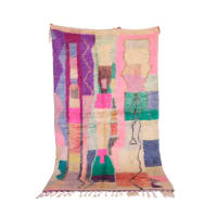 Tapis berbere marocain pure laine multicolore 160 x 268 cm Cherratin ...