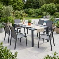 Set da pranzo da giardino da 8 posti - Grigio antracite Kelia | Maisons ...