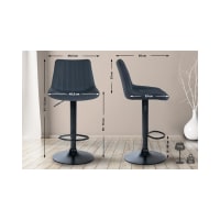 Lot de 2 tabourets de bar ajustables en tissu Taupe Linus | Maisons du ...