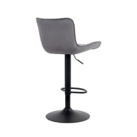Lot de 2 tabourets de bar ajustables pivotants velours Noir Emma ...