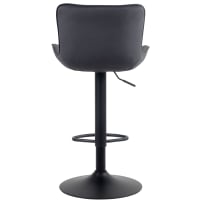 Tabouret de bar ajustable pivotant velours Noir Linus | Maisons du Monde
