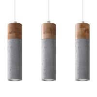 Suspension Béton Gris/Bois Naturel GU10 2 Zane Zane | Maisons du Monde