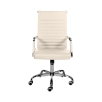 Silla de oficina giratoria regulable en Simil cuero Nogal/blanco Dayton ...