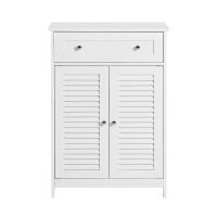 Weißer Bad-Wandschrank 55cm - Hängeschrank mit 2 Türen & Regal - MDF ...