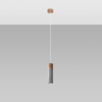 Suspension Béton Gris/Bois Naturel GU10 2 Zane Zane | Maisons du Monde