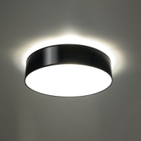 Deckenleuchte im nordischen Stil aus schwarzem Metall mit Glaskugeln ...