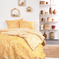 Parure de lit en percale de coton jaune 260x240 cm Héra | Maisons du Monde